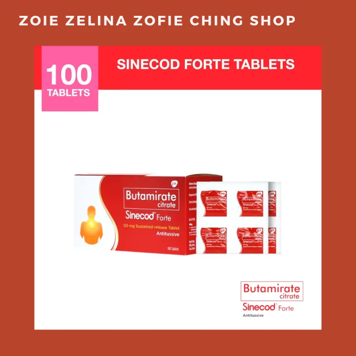 Sinecod Forte Tablets 50 mg 100 Tablets (DRY COUGH,MAKATING LALAMUNAN ...