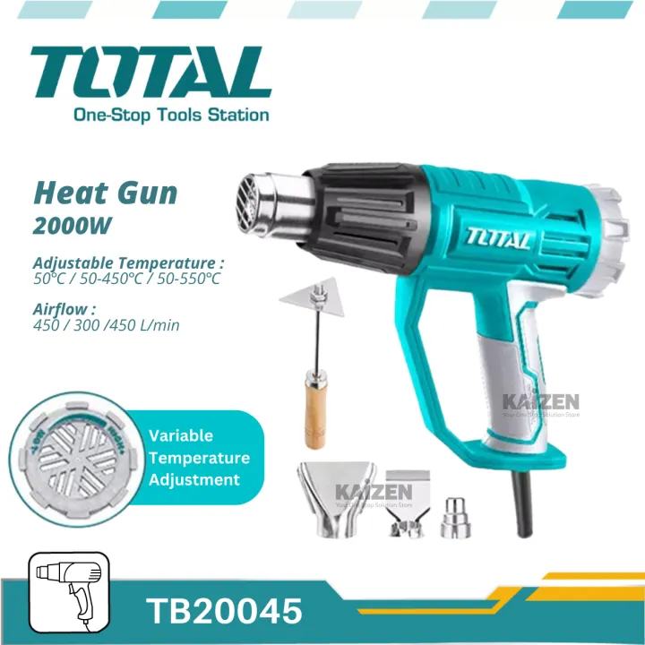 TOTAL TB20045 / TB200561 2000W Heat Gun with Accessories Tools Can ...