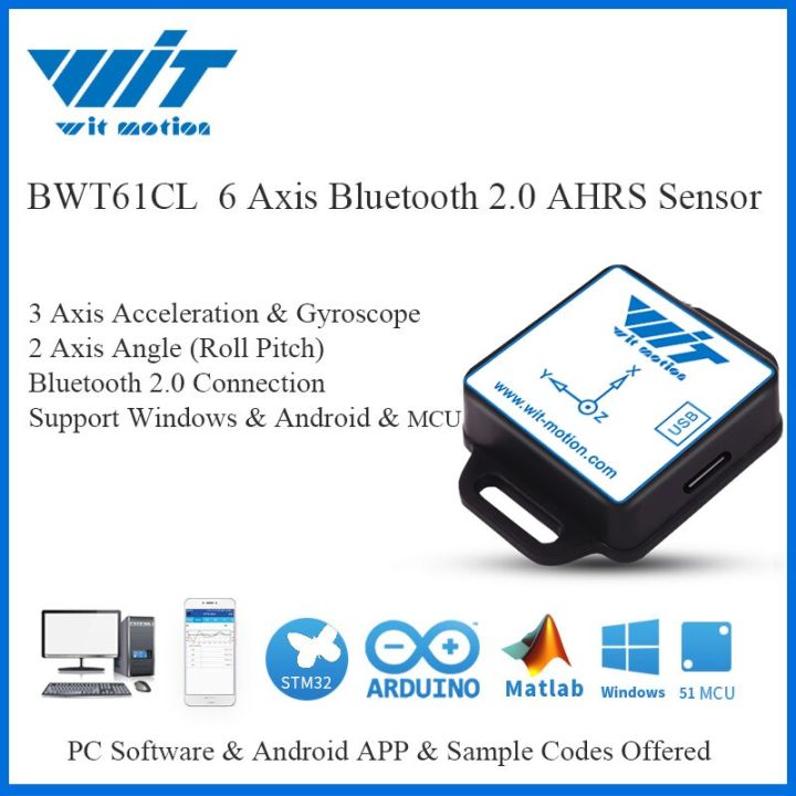 Witmotion Bluetooth 2.0 BWT61CL 6 Axis Sensor Digital Tilt Angle ...