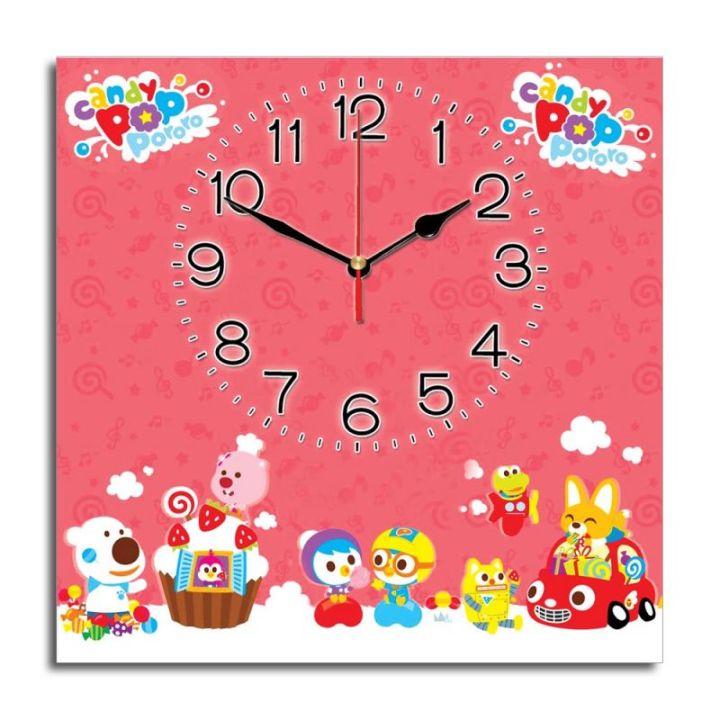 Jam Dinding Candy Pop Pororo Pink 40x40cm | Lazada Indonesia
