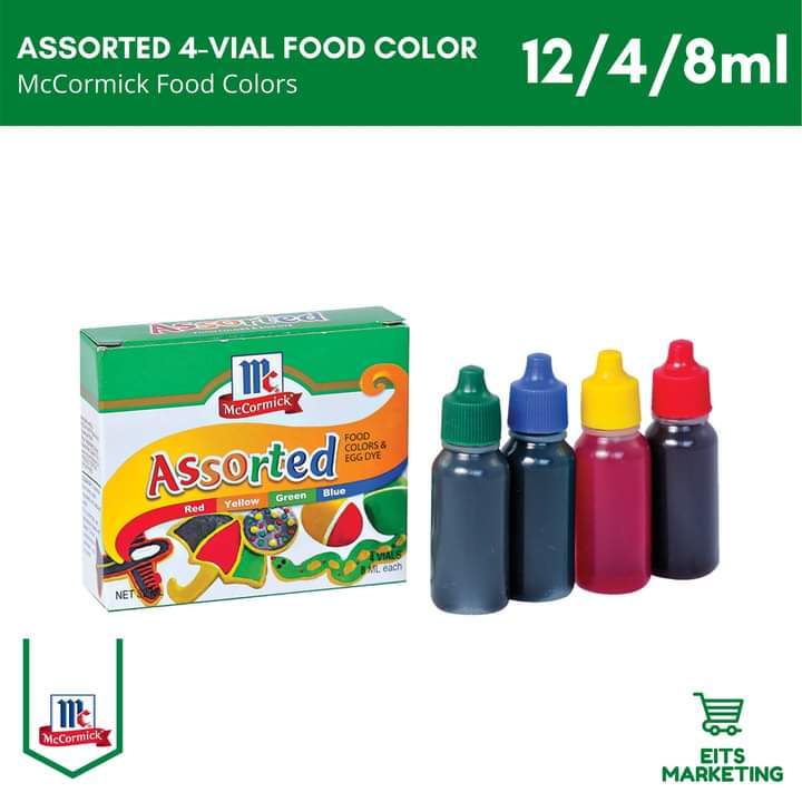McCormick Assorted Food Colors & Dye 32ml Expiry Date Sept.2024 (2 ...