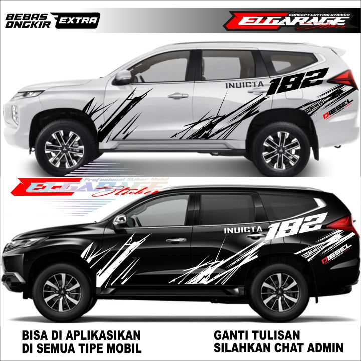 Stiker Sticker list body samping Mobil Mitsubishi Pajero Stiker Mobil ...