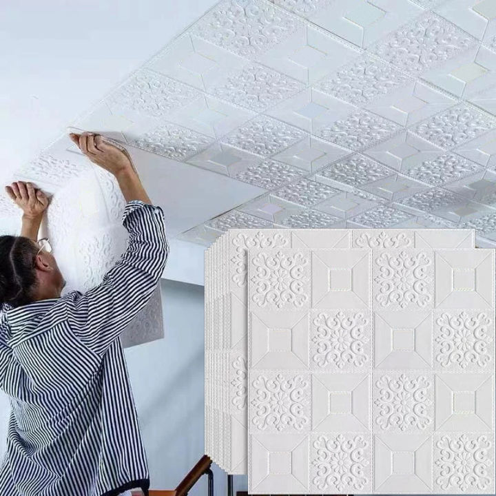 Big Size Ceiling Wallpaper 3D Brick Waterproof Wall Stickers Foam Self ...