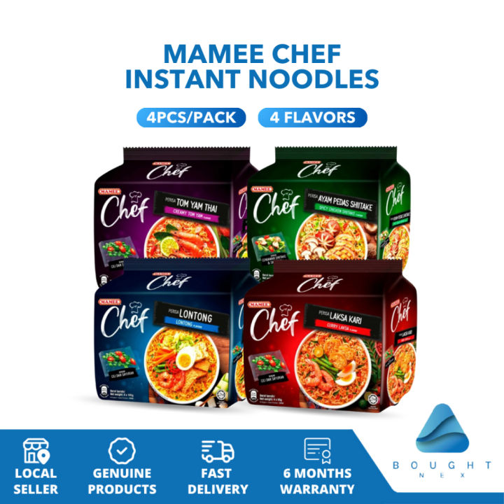 Mamee Chef Instant Noodles 4pcs/pack - Rich Flavors, Quick & Easy Meal ...