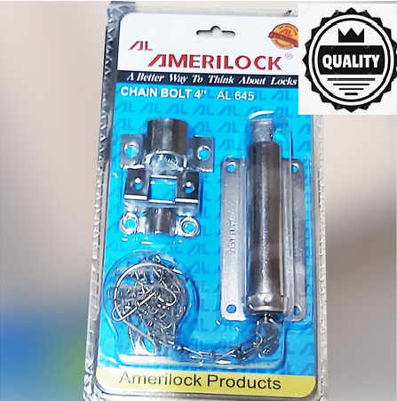 Amerilock Stainless Chain Bolt 4 inches AL 645 Door Pull Chain Bolts ...