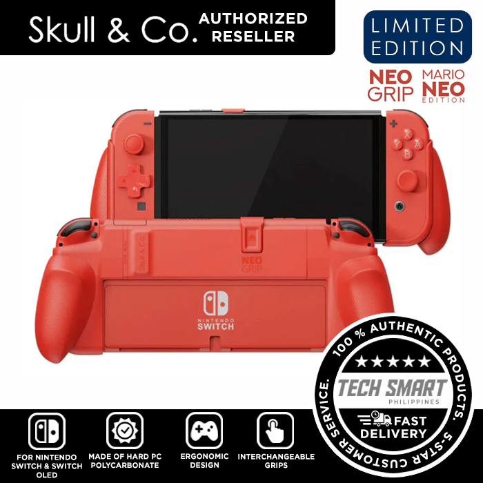 Skull & Co. Limited Edition NeoGrip: Mario Red for for Nintendo Switch ...