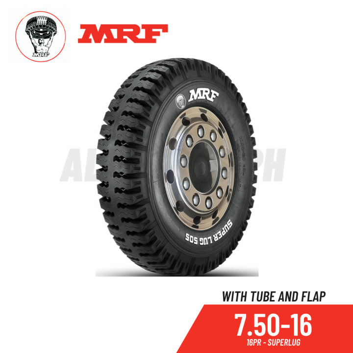 MRF Tire 7.50-16 16PR LUG Superlug (Made in India) w/ Free Interior ...