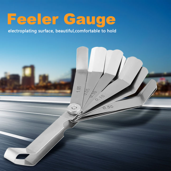 Feeler Gauge Stainless Steel Curved Feeler Ruler Welding Inspection Measuring Tool 0.05-1.00mm ...