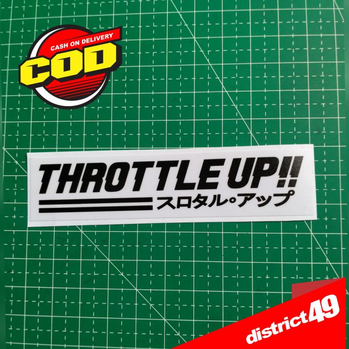 Stiker Print Cut Laminasi Glossy Tahan Air - Stiker THROTTLE UP ...