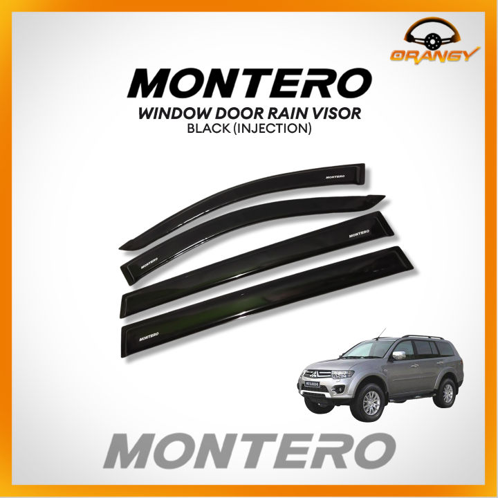 Mitsubishi Montero 2009 to 2025 Window Door Rain Visor black INJECTION ...