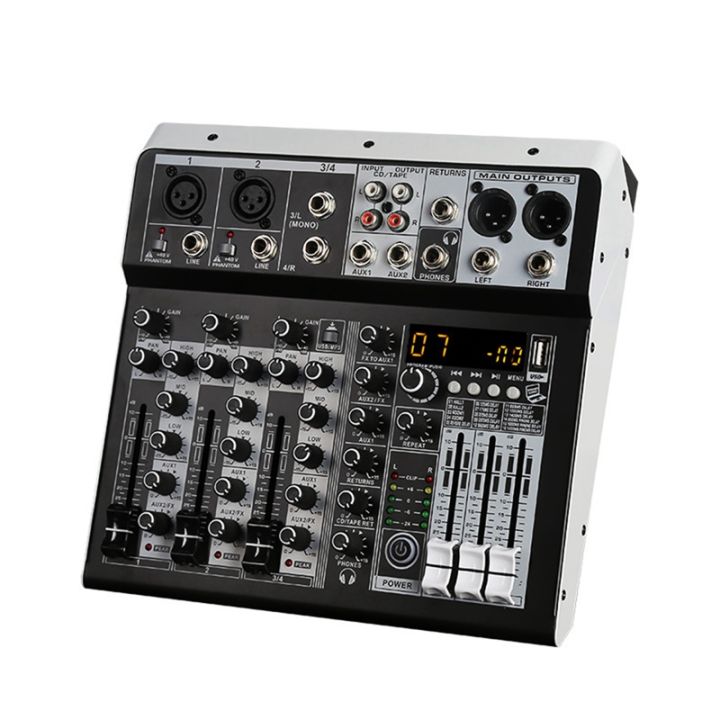 4 Channel Bluetooth Audio Mixer Sound Mixing Console Audio Interface ...