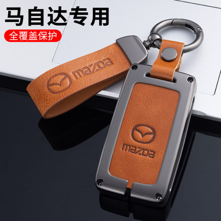 Leather Zinc Alloy TPU Car Key Case Fob Shell Cover For Mazda 2 3 6 ...