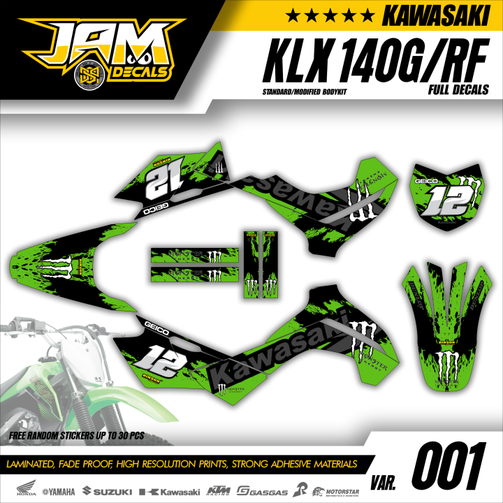 Kawasaki KLX 140 G/RF Full Decals w/ FREE RIM STICKER | Lazada PH
