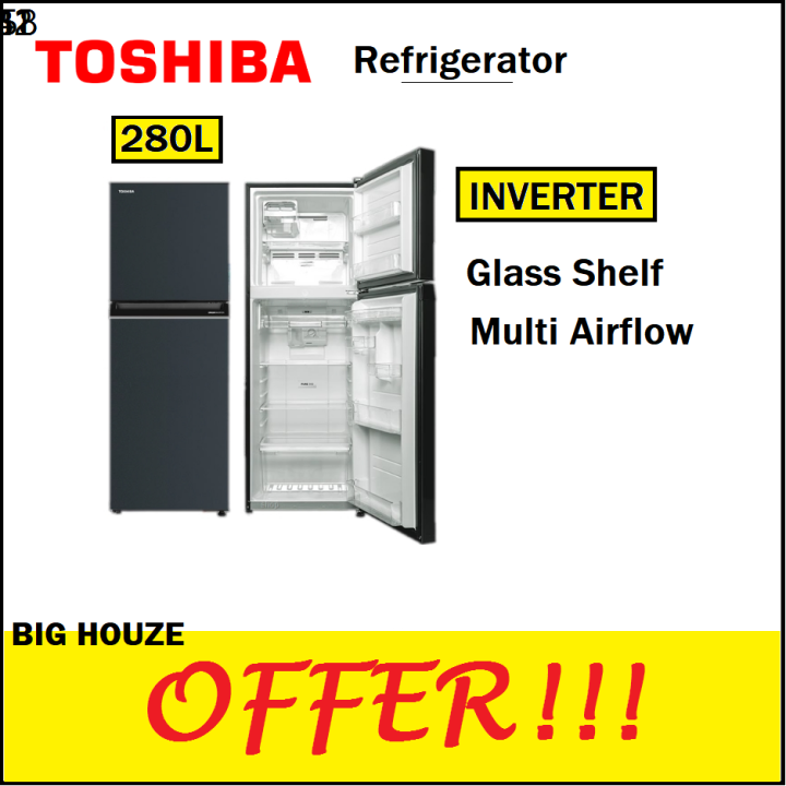 TOSHIBA FRIDGE 2 DOORS 280L INVERTER GEM BLUE GR-RT303WE-PMY(52)♛ ☂ ...