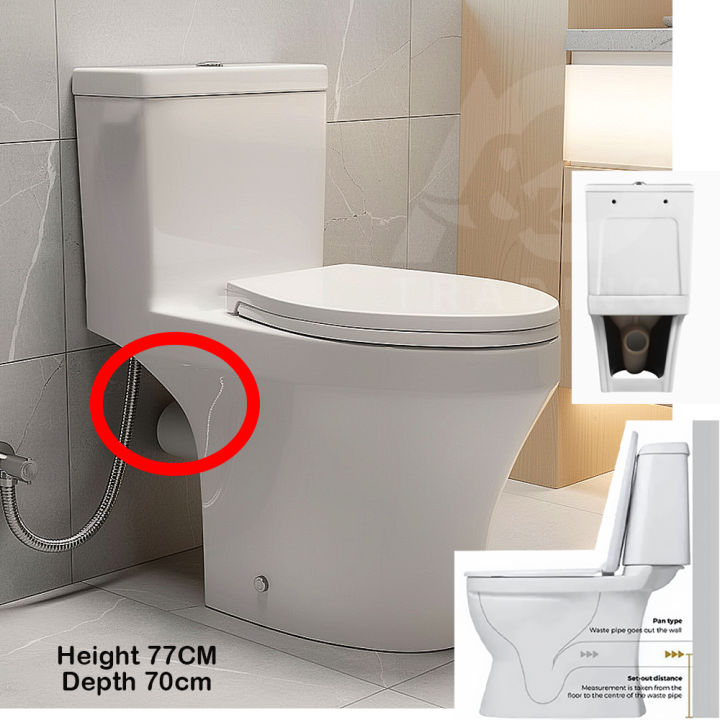 Rear Outlet Water closet / Wall Discharge Ceramic Toilet 1pc and 2pc ...