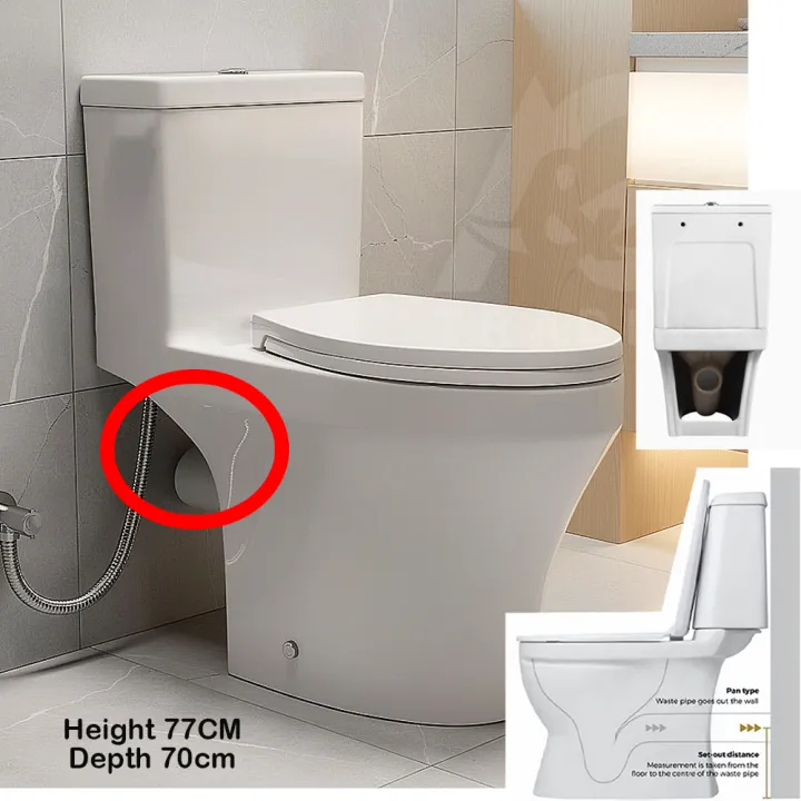 Rear Outlet Water closet / Wall Discharge Ceramic Toilet 1pc and 2pc ...