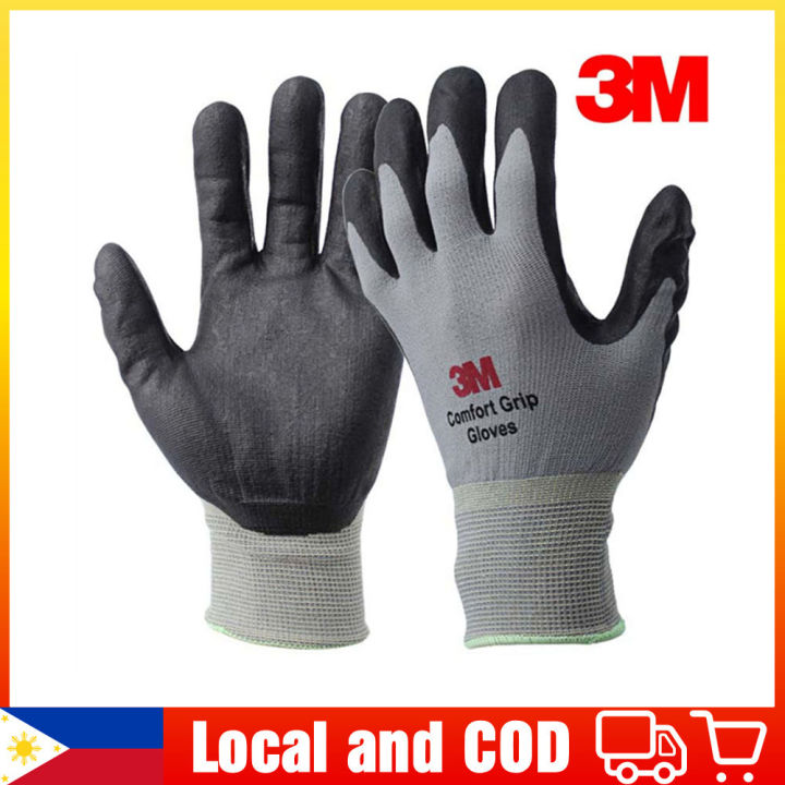 3M 1 Pair Comfort Grip Gloves Nitrile Rubber Protective Gloves Cut ...