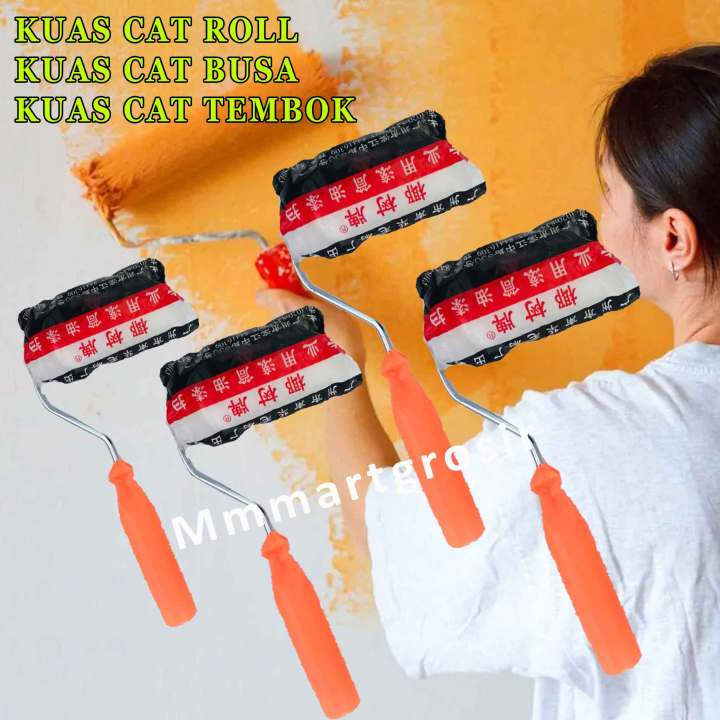 Kuas Cat Roll / Kuas Cat Busa / Kuas Cat Tembok | Lazada Indonesia