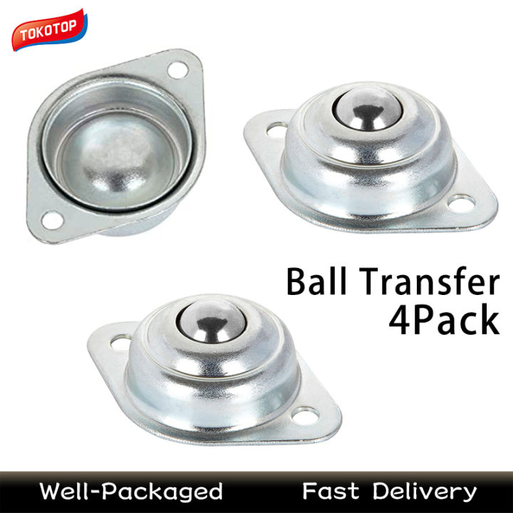 4PCS Base Transfer Rolling Work Table Roller Ball Bearing Caster Wheel ...
