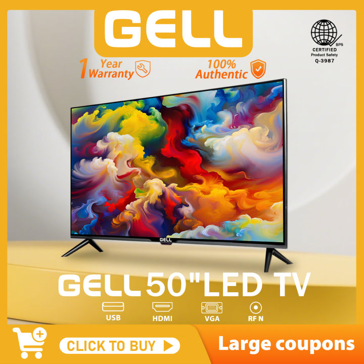 GELL 50 Inch Frameless FHD Smart Digital Led TV Android 12 Built-in ...