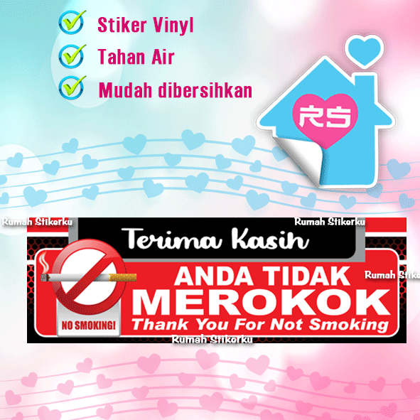 Stiker No smoking - dilarang merokok - terimakasih tidak merokok ...