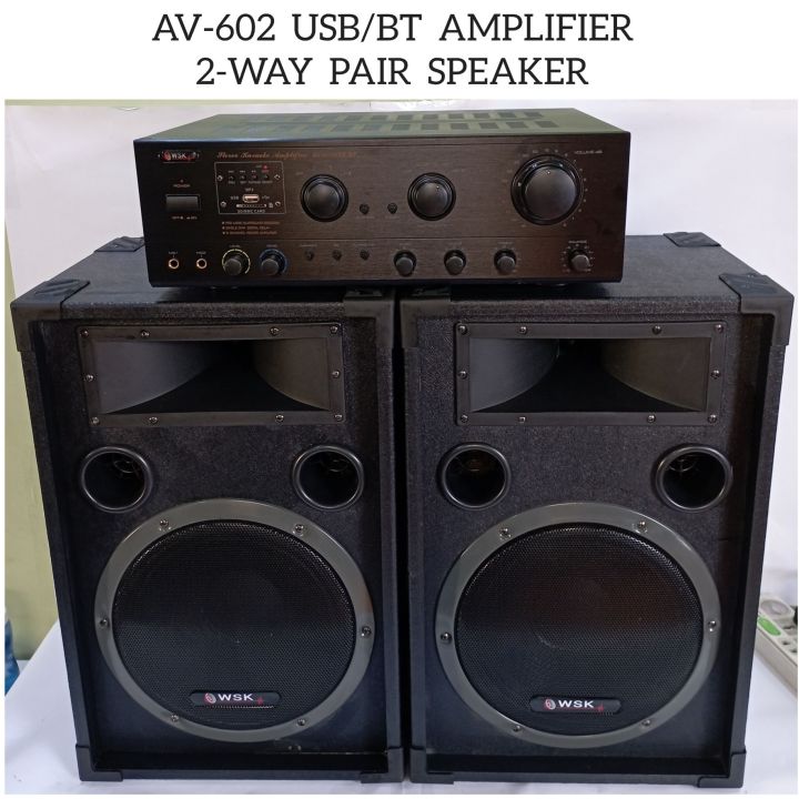 Set AV-602 USB/BT Amplifier & 12" 2-Way Pair Speaker 121 | Lazada PH