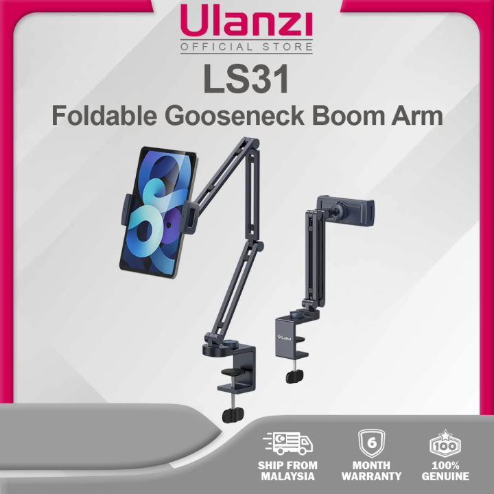 Ulanzi Vijim LS31 Foldable Gooseneck Boom Arm Tablet Holder with 1/4 ...