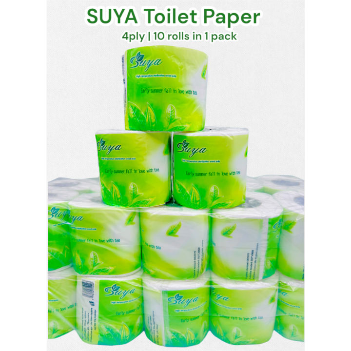 SUYA 10 rolls Green Tea Bathroom Tissue 100% Original 4ply | Lazada PH