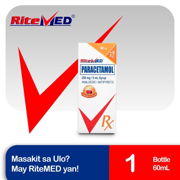 RiteMED Paracetamol 250mg/5mL Syrup 1 Bottle (Relief Of Minor Aches And ...