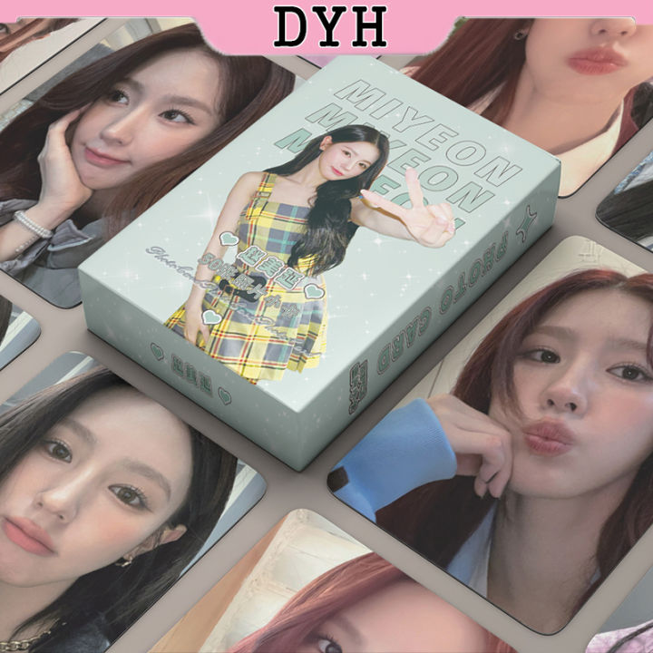 50pcs/box (G)I-DLE MiYeon Laser Card Photocards Holographic LOMO Card ...