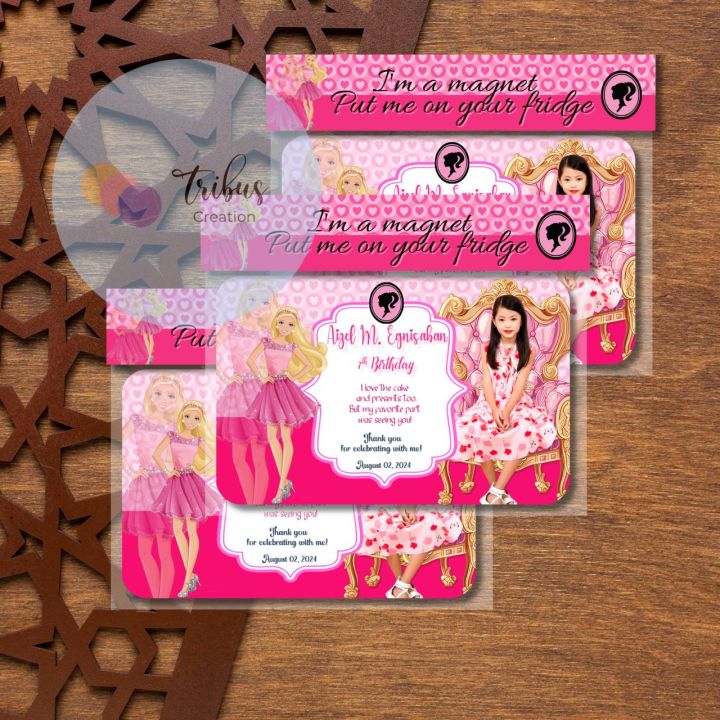 Barbie Theme Ref Magnet (Baptismal, Christening, Dedication Souvenir ...