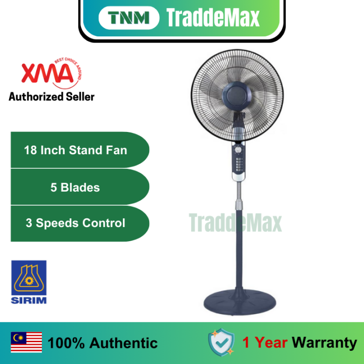 XMA Stand Fan High Performance Stand Fan/Kipas Berdiri with 5 Blades, 3 ...