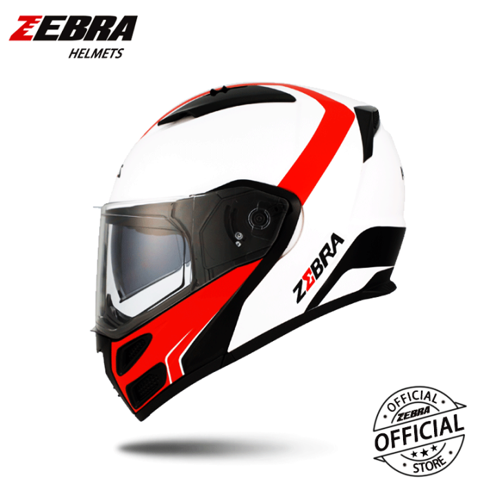 Zebra YM-782 #1 LINE Zebra Motorcycle full face Helmet dual visor ...
