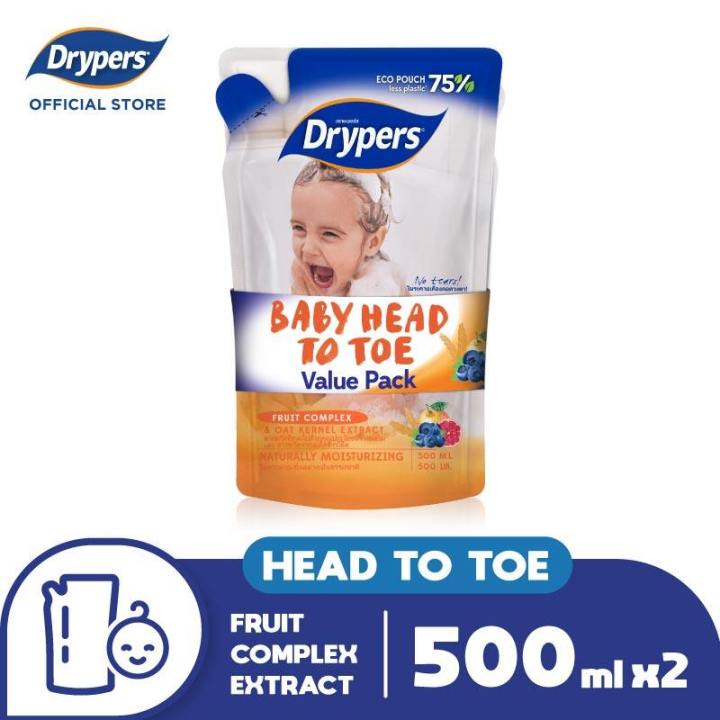 Drypers Baby Head to Toe - Fruit Complex Refill Pack 500mlx2 | Lazada