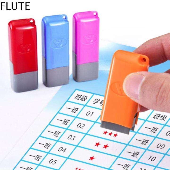 FLUTE DIY Teacher Review Stamp Self Inking Time Saving Star Grading ...