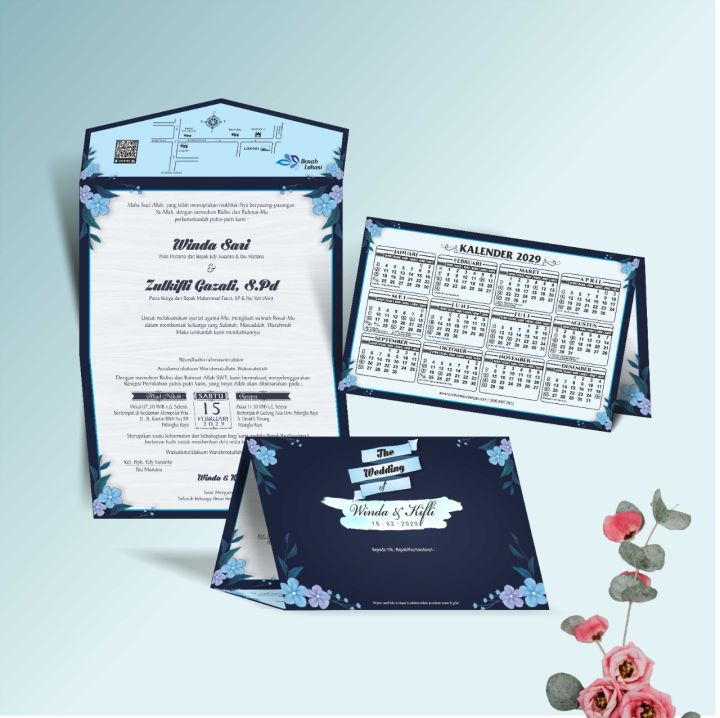 [50pcs - RCU024] Undangan Kalender Duduk, Undangan Pernikahan ...