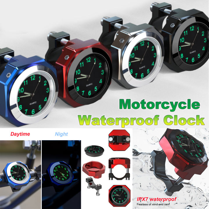 Universal 22-28mm Waterproof Motorcycle Bike Handlebar Clock Mount ...