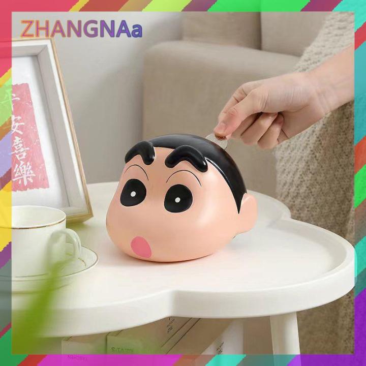 ZHANGNAa Crayon Shin-Chan HEAD Piggy Bank การ์ตูนน่ารักพลาสติกโถประหยัด ...