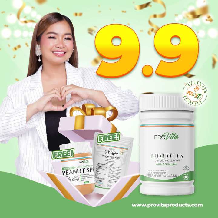 9.9 Provita Probiotics with Free Pcoffee and Free Peanut Spread | Lazada PH