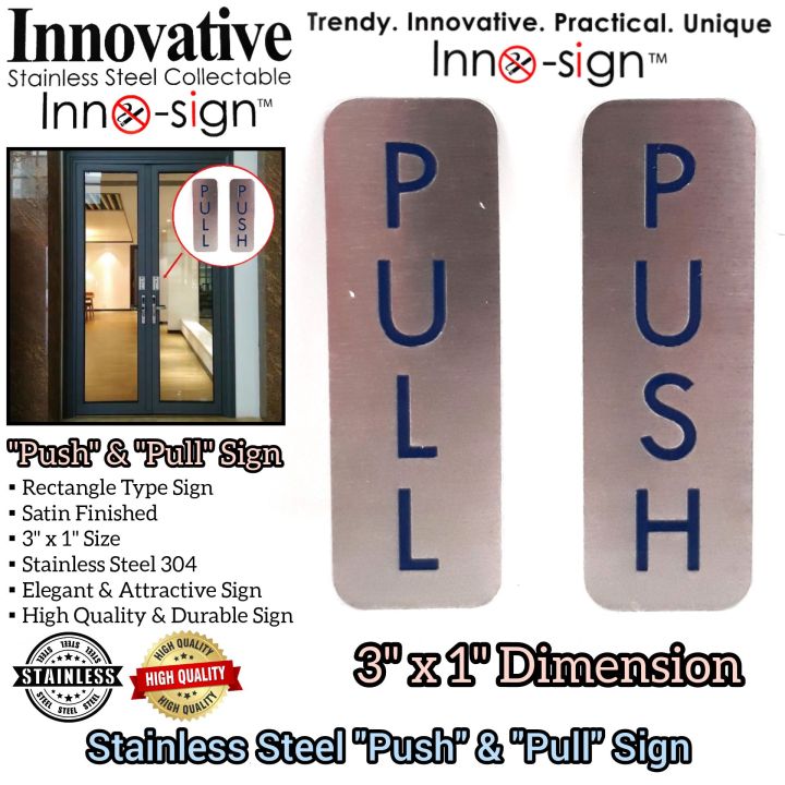 100% Stainless Steel SS304 3 Inch x 1 Inch "Push" And "Pull" Vertical ...