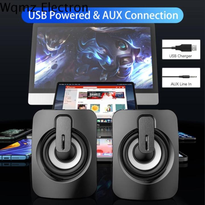 WQMZ ลำโพงดอกลำโพง ลำโพงแบบมีสาย USB ไฮไฟสเตอริโอ กล่องเสียงพีซีพีซี ...