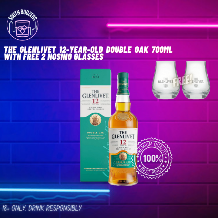 The Glenlivet 12-YEAR-OLD Single Malt Double Oak 700mL with FREE 2 Nosing Glasses | Lazada PH