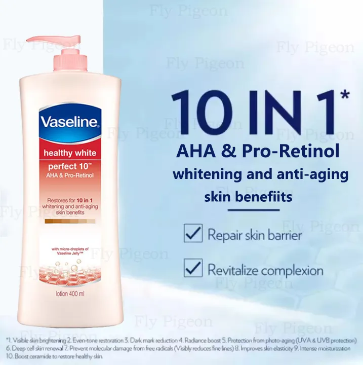 Vaseline Healthy White Perfect Skin Whitening Aha Retinol Body Lotion ...