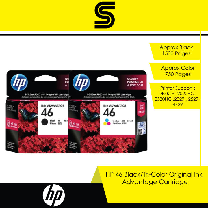 HP 46 Black/Tri-Color Original Ink Advantage Cartridge | Lazada