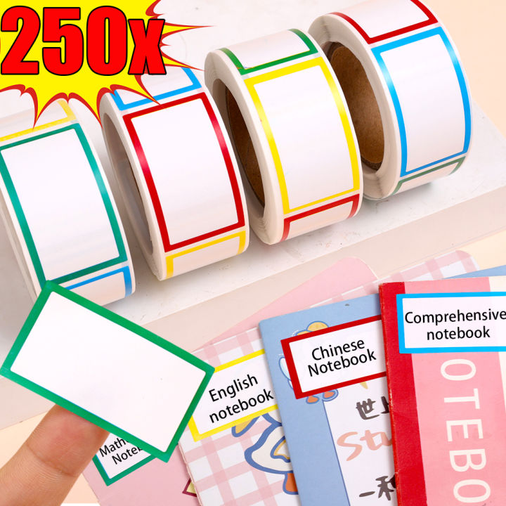 250 Stickers Colorful Plain Name Tag Labels Blank Name Stickers ...