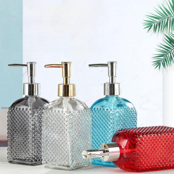 Press Bathroom Soap Dispenser Glass Hand Sanitizer Body Wash Shampoo ...