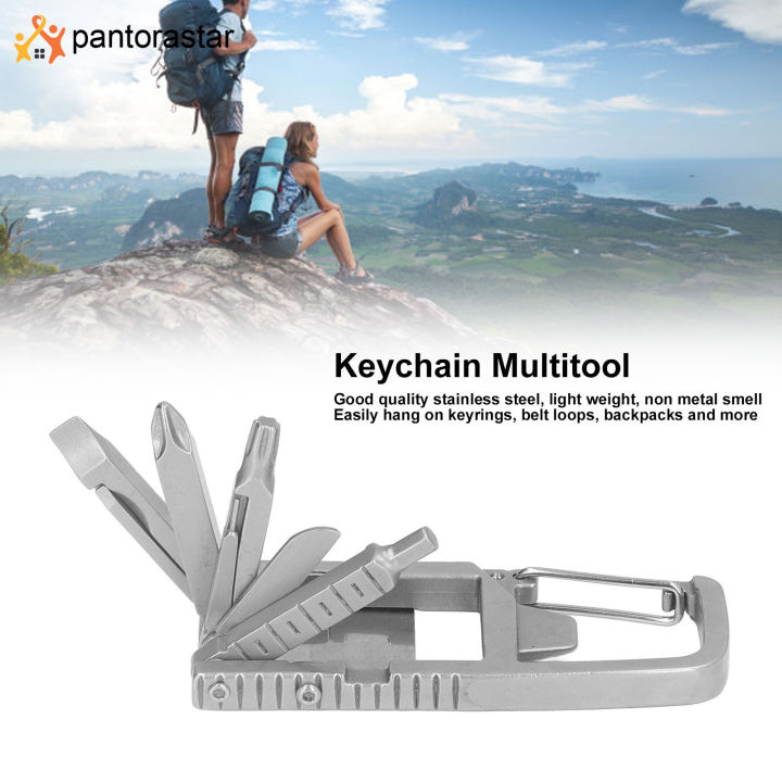 [pantorastar] Keychain Multitool 12 In 1 Folding Multi Tool Stainless ...