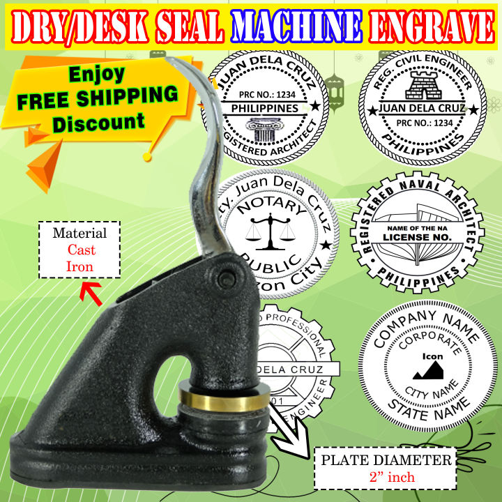 Dry Seal Desk Seal MachineEngraved Quality Engraved | Lazada PH