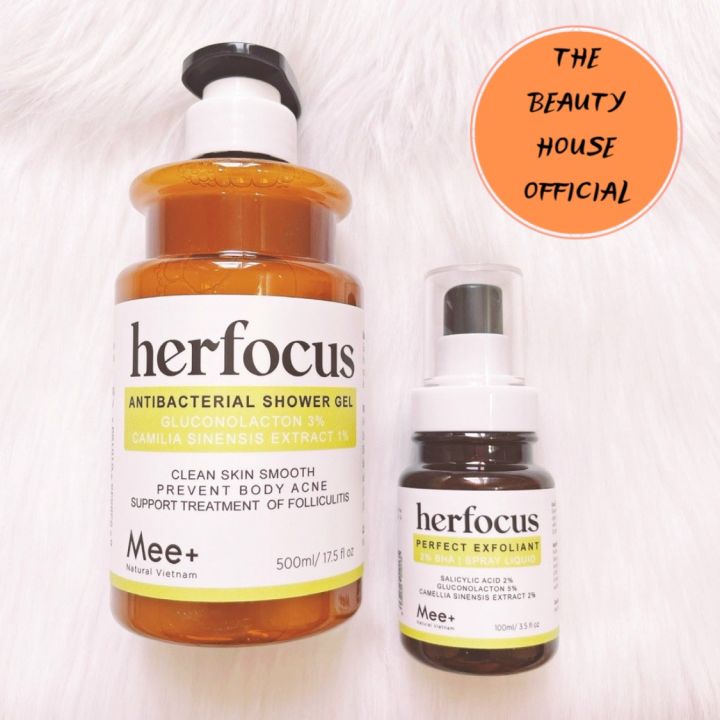 Sữa tắm viêm nang lông, viêm lỗ chân lông HERFOCUS 3% Gluconolactone ...