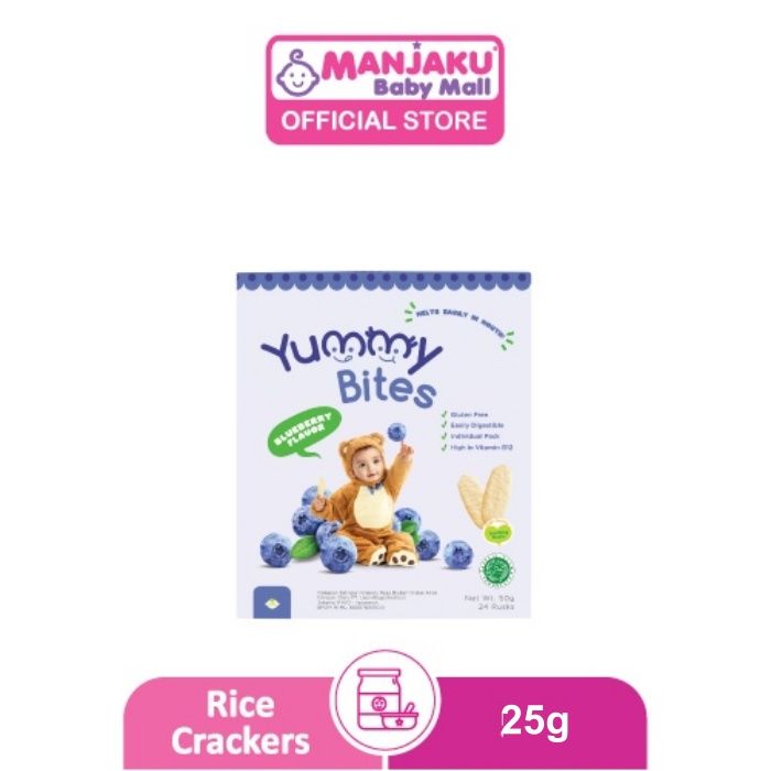 Yummy Bites Baby Rice Crackers - Blueberry Flavour (6M+) 25g | Lazada